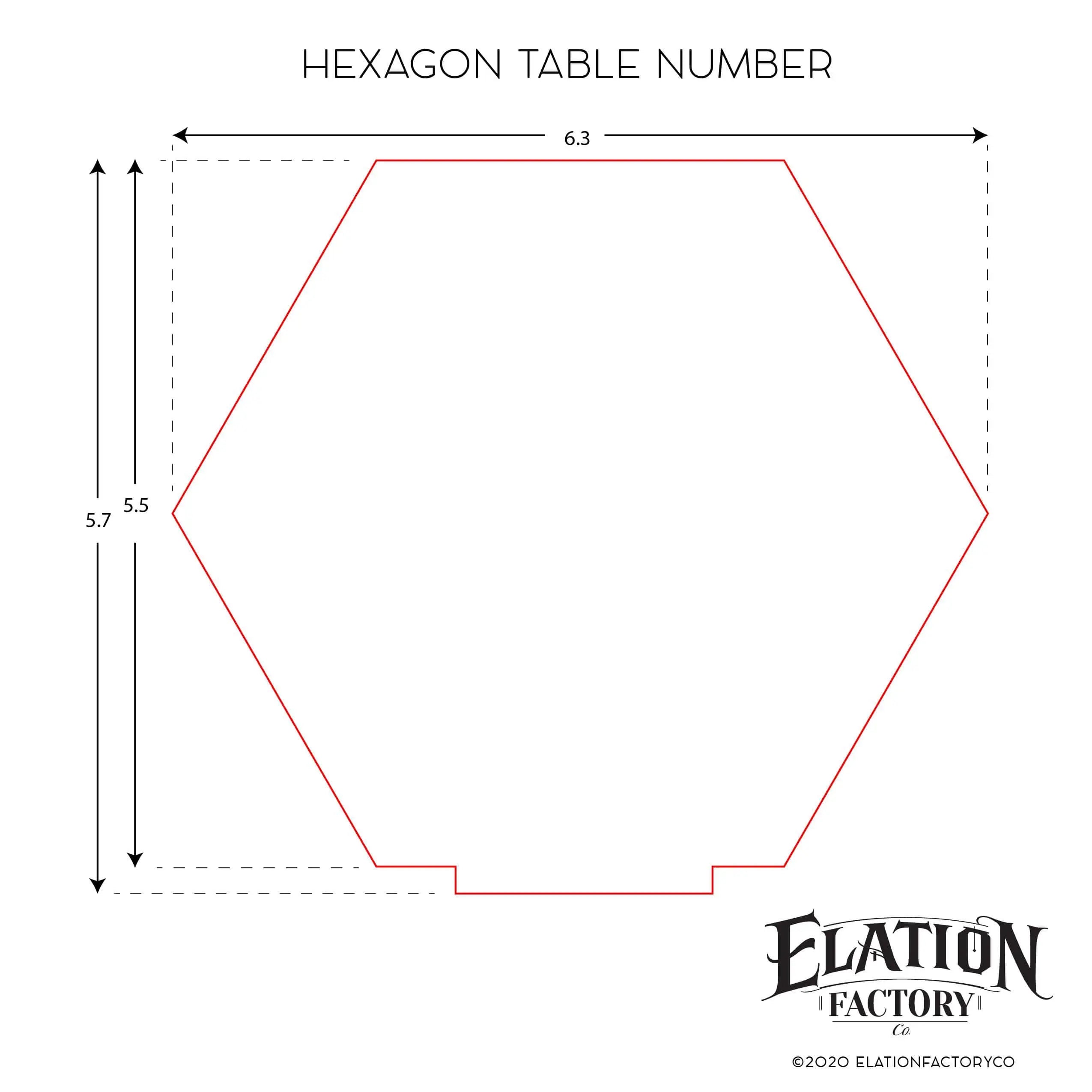 Hexagon Table Numbers with stand – Elation Factory Co.